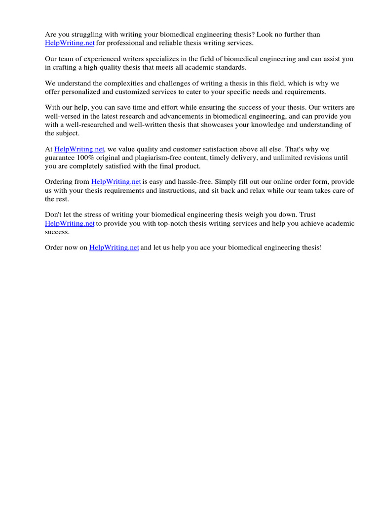 Biomedical Engineering Thesis | PDF | Biomedical Engineering | Engineering