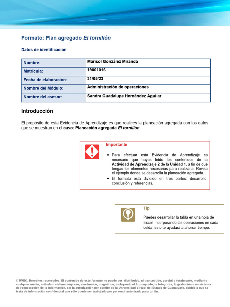 Plan Agregado | PDF | Lean Manufacturing | Información