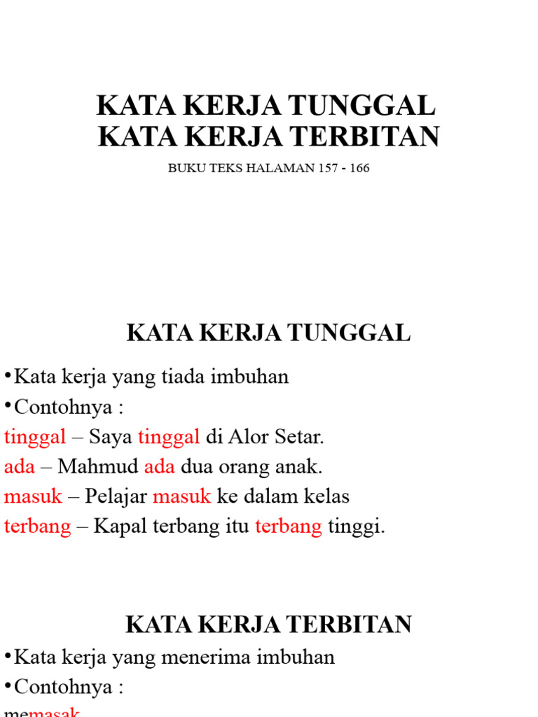 Unit 6 Kata Kerja Tunggal Terbitan | PDF