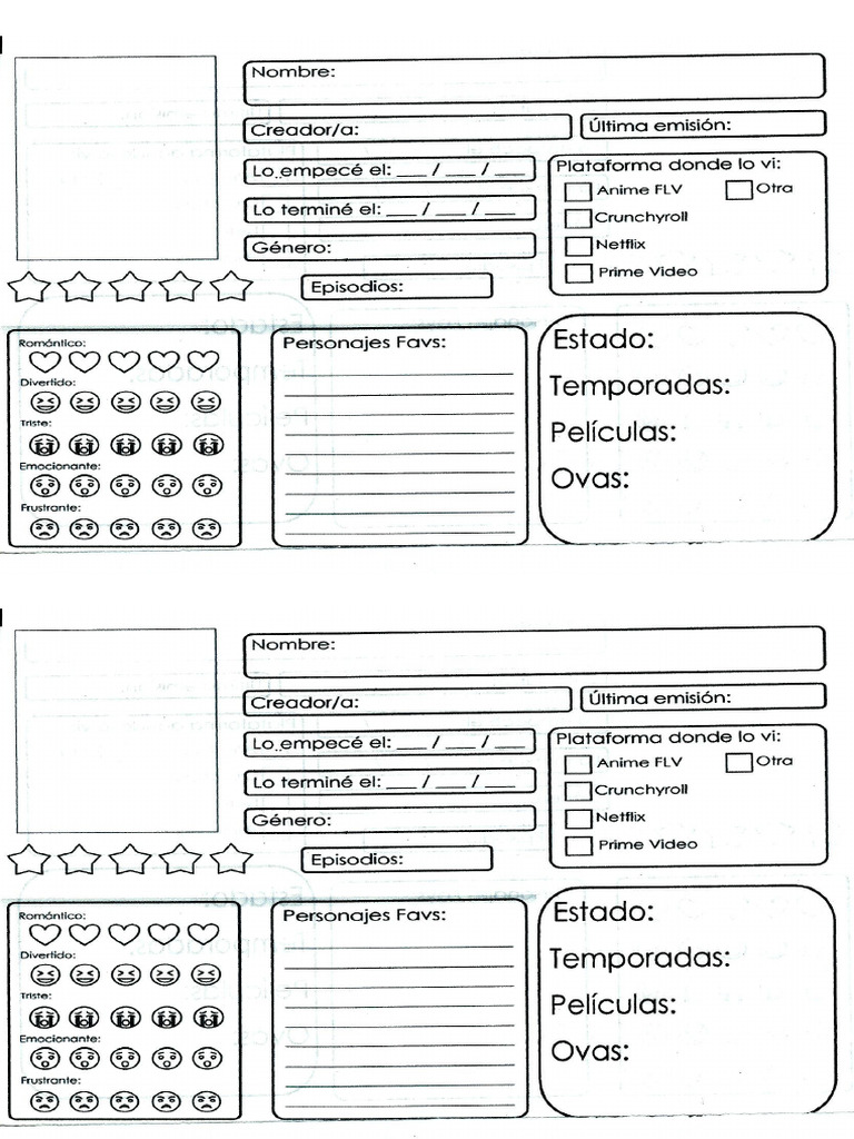 Organizador Anime | PDF