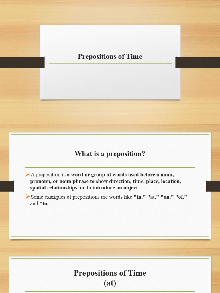 Understanding Prepositions of Time | PDF