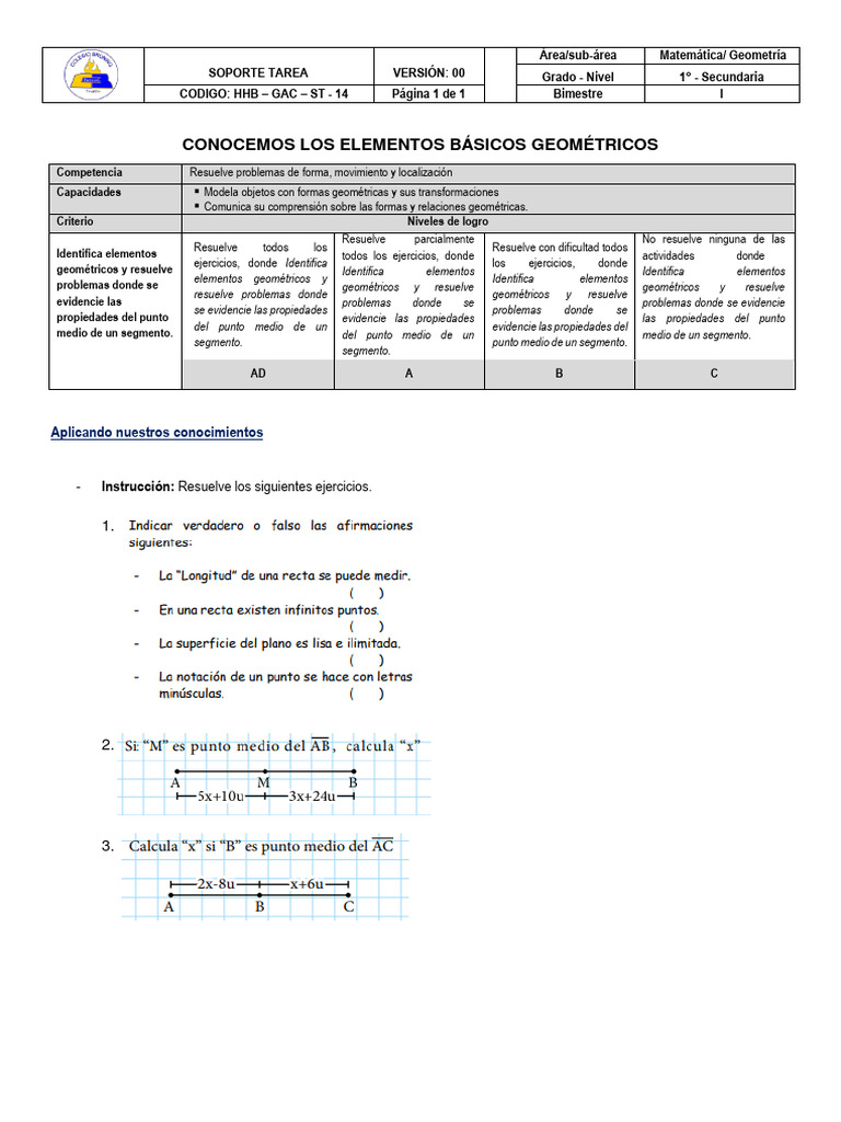 ST-CT1 - Geometria - 1 Secundaria | PDF | Geometría | Matemáticas