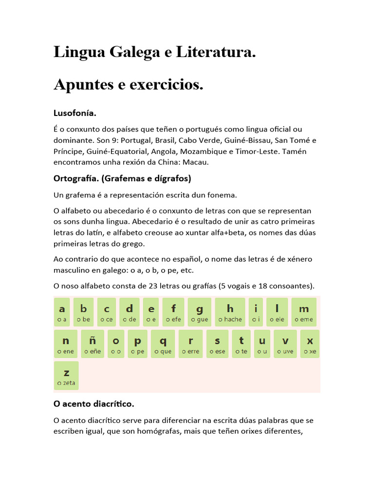 Lingua Galega e Literatura 2 | PDF