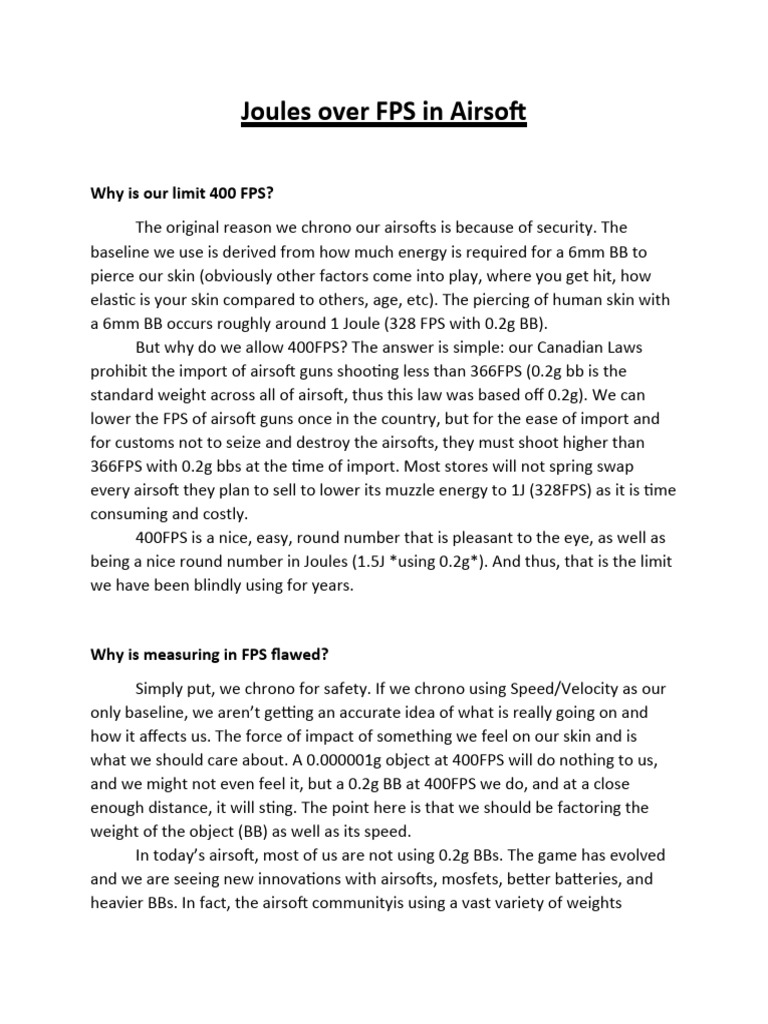 Understanding Airsoft FPS and Joules | PDF