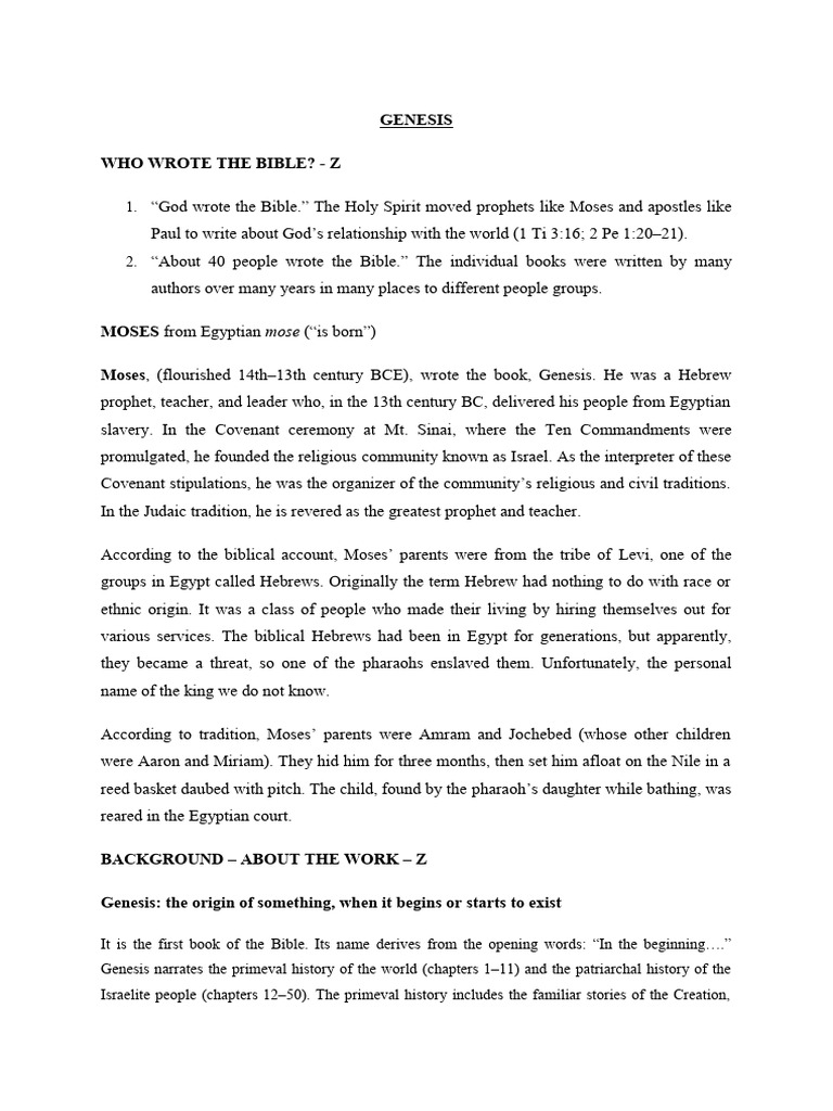 GENESIS celé | PDF | Book Of Genesis | Adam And Eve