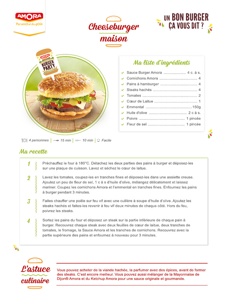 Amora PDF CRF Cheeseburger-Maison | PDF