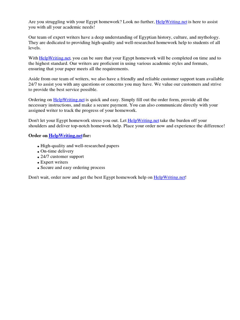 Egypt Homework Help - Order On | PDF | Ancient Egypt | Egyptian Hieroglyphs