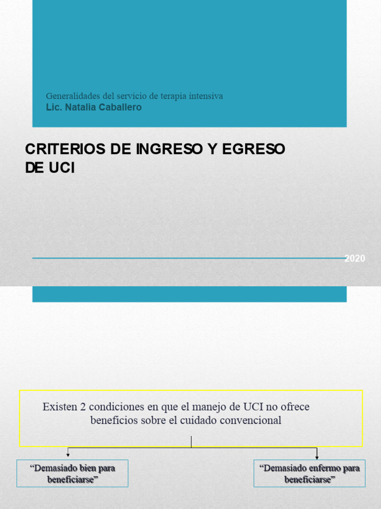 Criterios de Ingreso y Egrecos de UCI | PDF | Unidad de Cuidados ... Criterios de Ingreso y Egrecos de UCI | PDF | Unidad de Cuidados ...