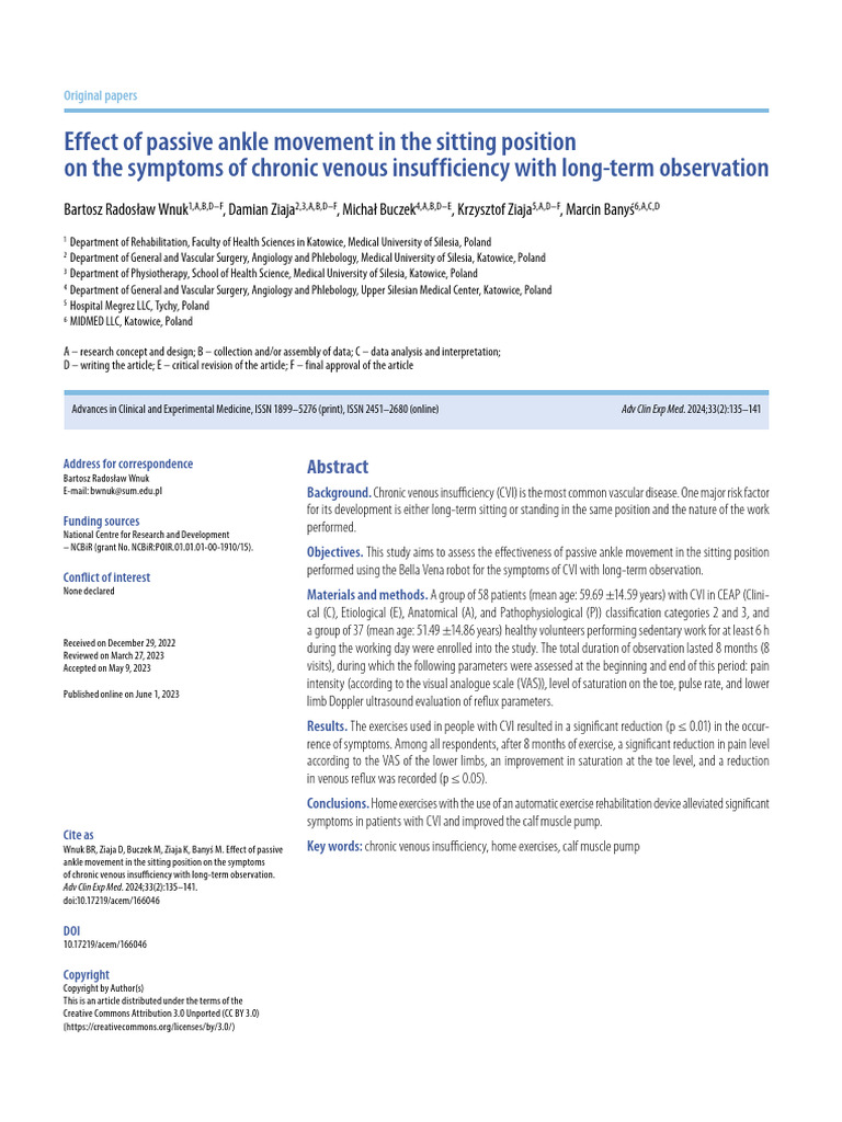 Effect of Passive Ankle Movement in The Sitting Position On The ...