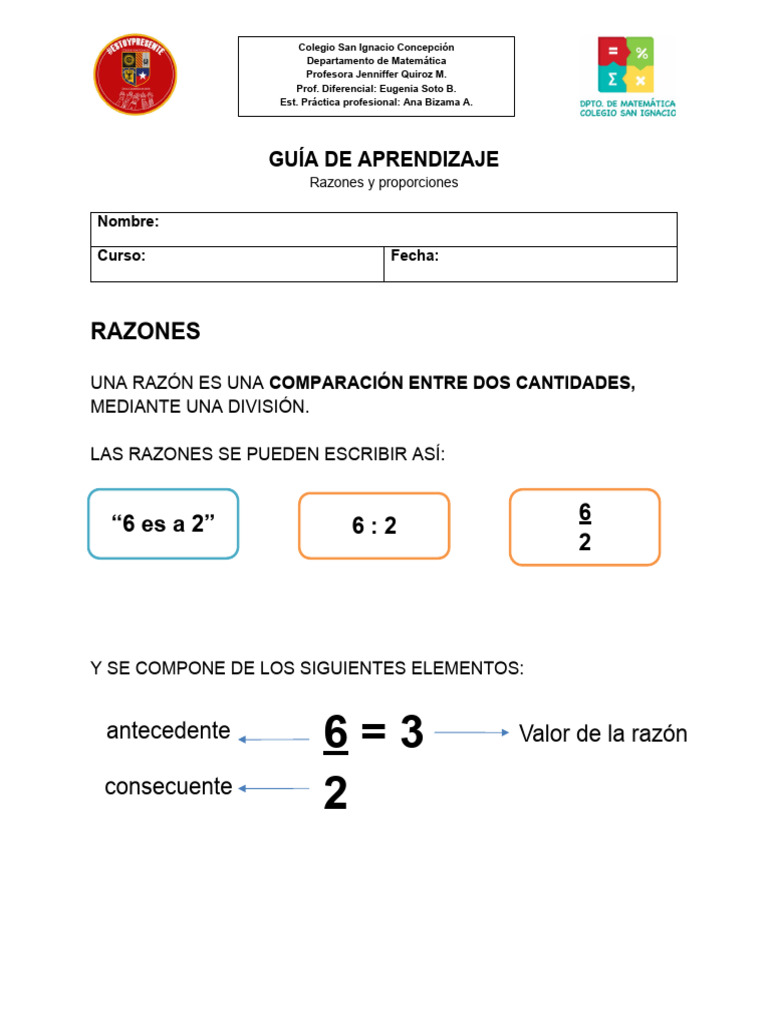 Guia de Razones 6to | Descargar gratis PDF | Modificación de ...