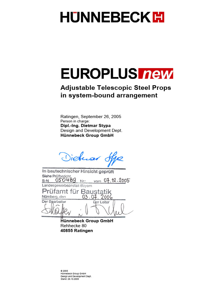 EUROPLUS New System TYPPR EN 2005-09 | PDF | Screw | Strength Of Materials