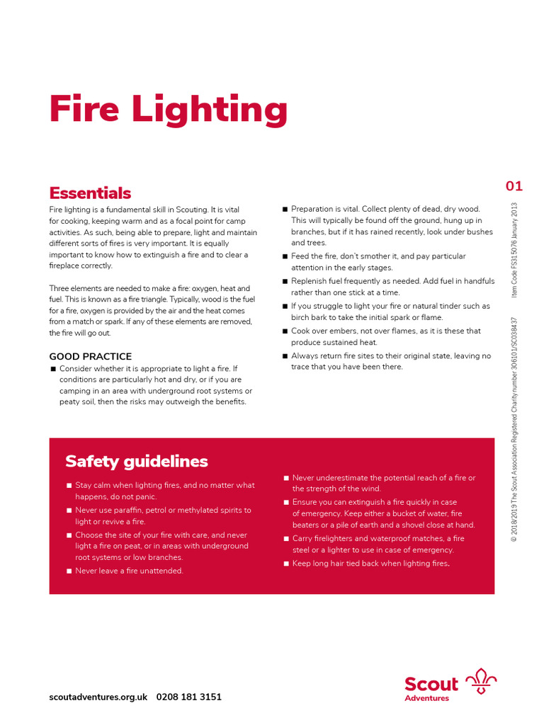 Fire Lighting - Factsheet - 0 | PDF | Fires