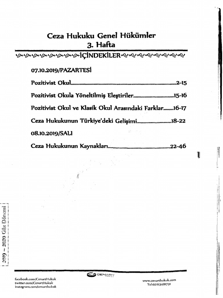 Mühf Ceza Genel Güz 2019-2020 Dönemi (İlk 8 Hafta) | PDF