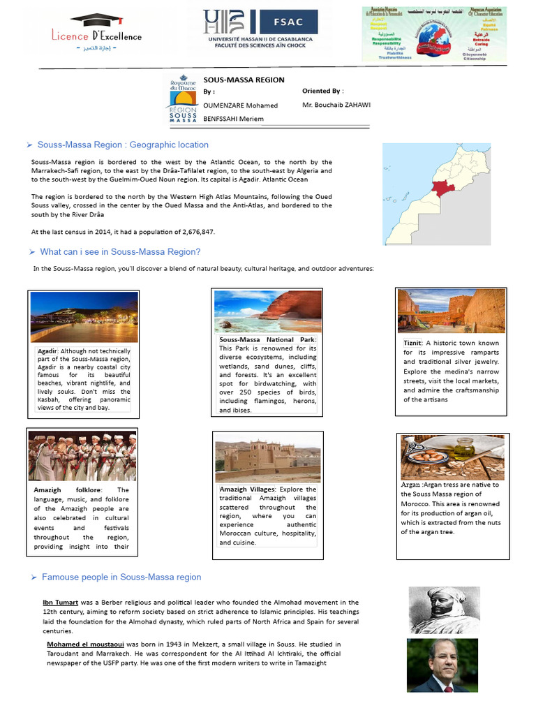 Presentation Region Sous Massa 2 | PDF | Berbers | Morocco