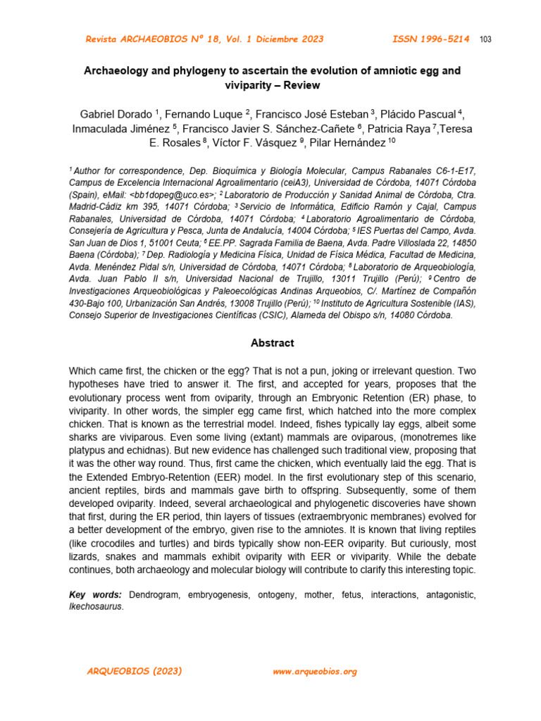 8-Archaeology and Phylogeny Ascertain Evolution Amniotic Egg-Viviparity ...