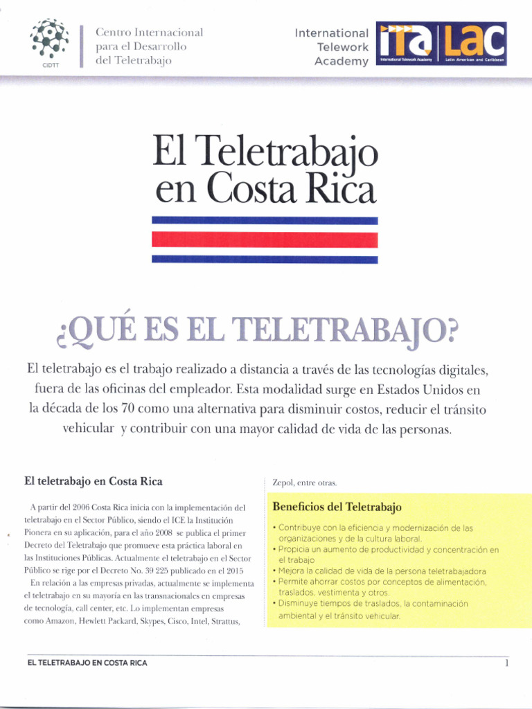 El Teletrabajo en costa Rica | PDF El Teletrabajo en costa Rica | PDF