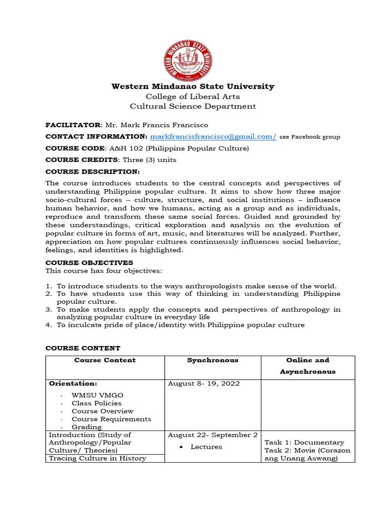 Popular Culture Course Outline | Download Free PDF | Ethnography ...