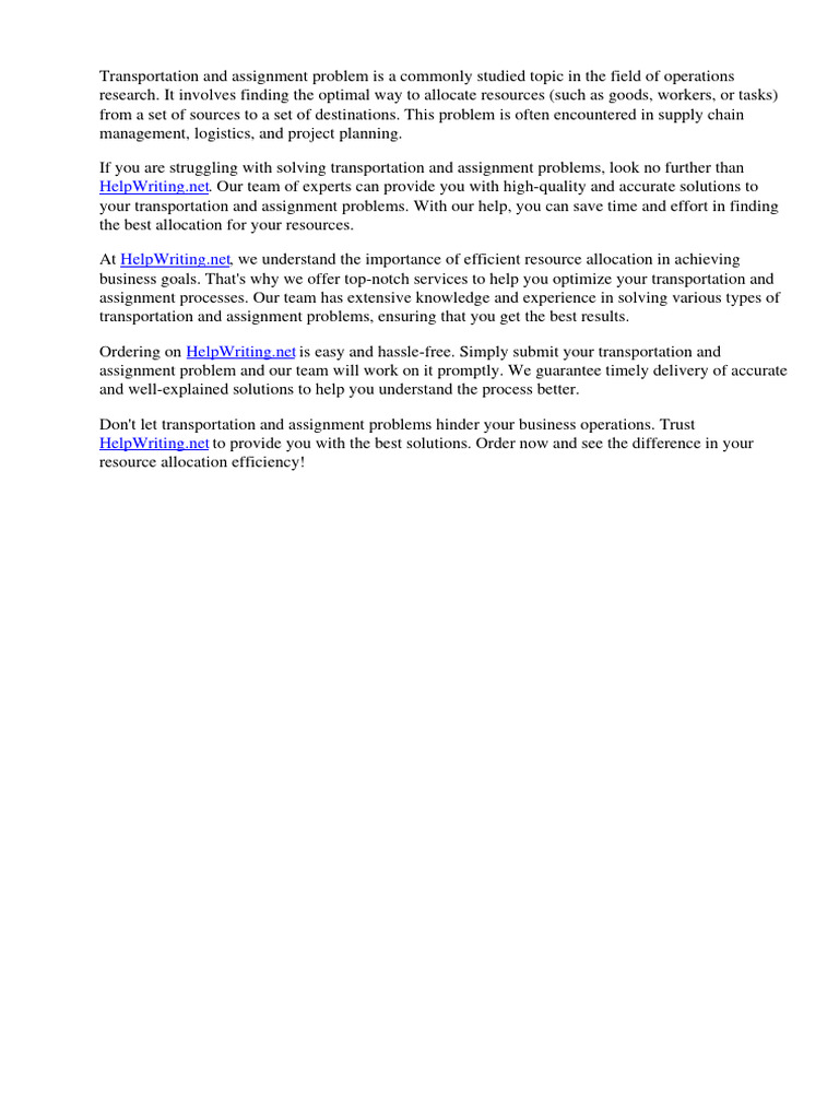 Transportation and Assignment Problem | PDF | Linear Programming ... Transportation and Assignment Problem | PDF | Linear Programming ...