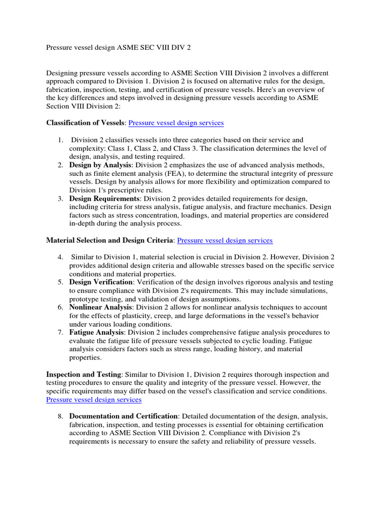 Pressure Vessel Design ASME SEC VIII DIV 2 | PDF | Fatigue (Material ...