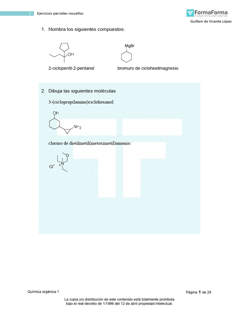 Ejercicios Parcial Resueltos | PDF | Enlace de hidrógeno | Compuestos químicos