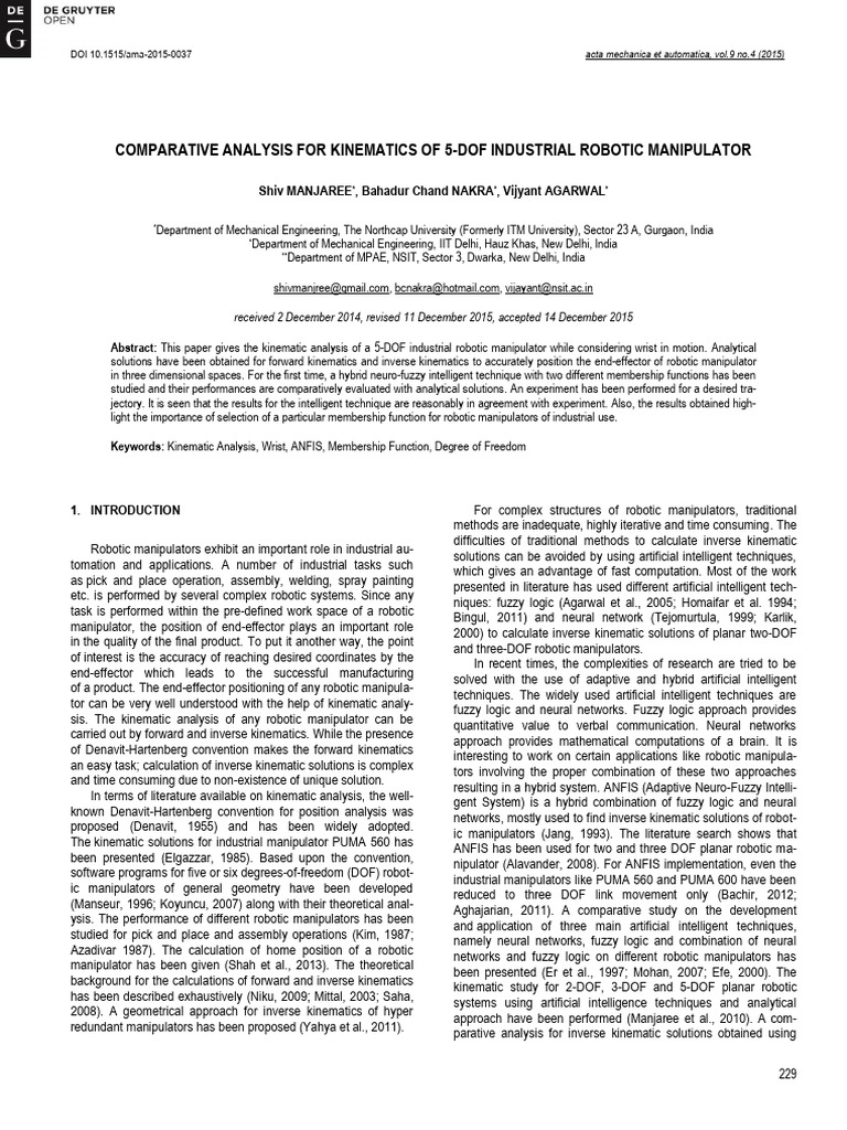 Inverse Kinematic | PDF | Robotics | Mathematics