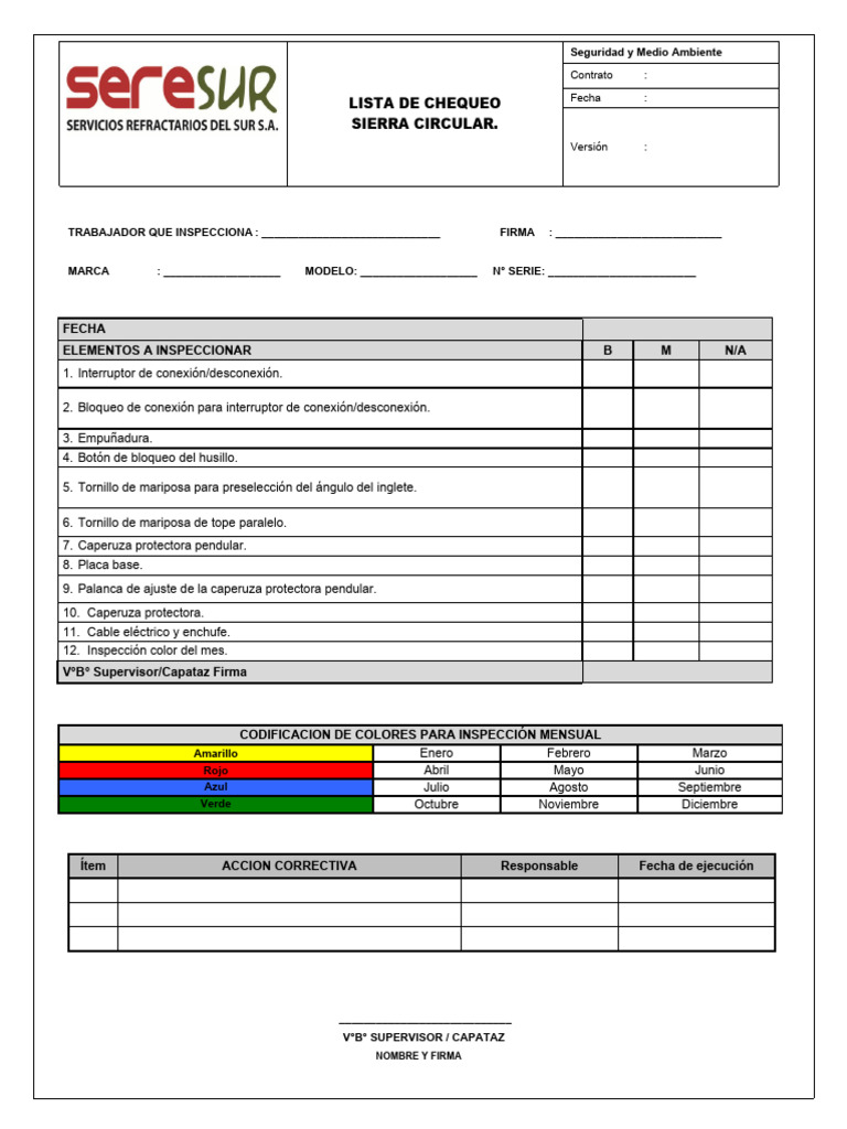 05 - Check List. Sierra Circular | PDF