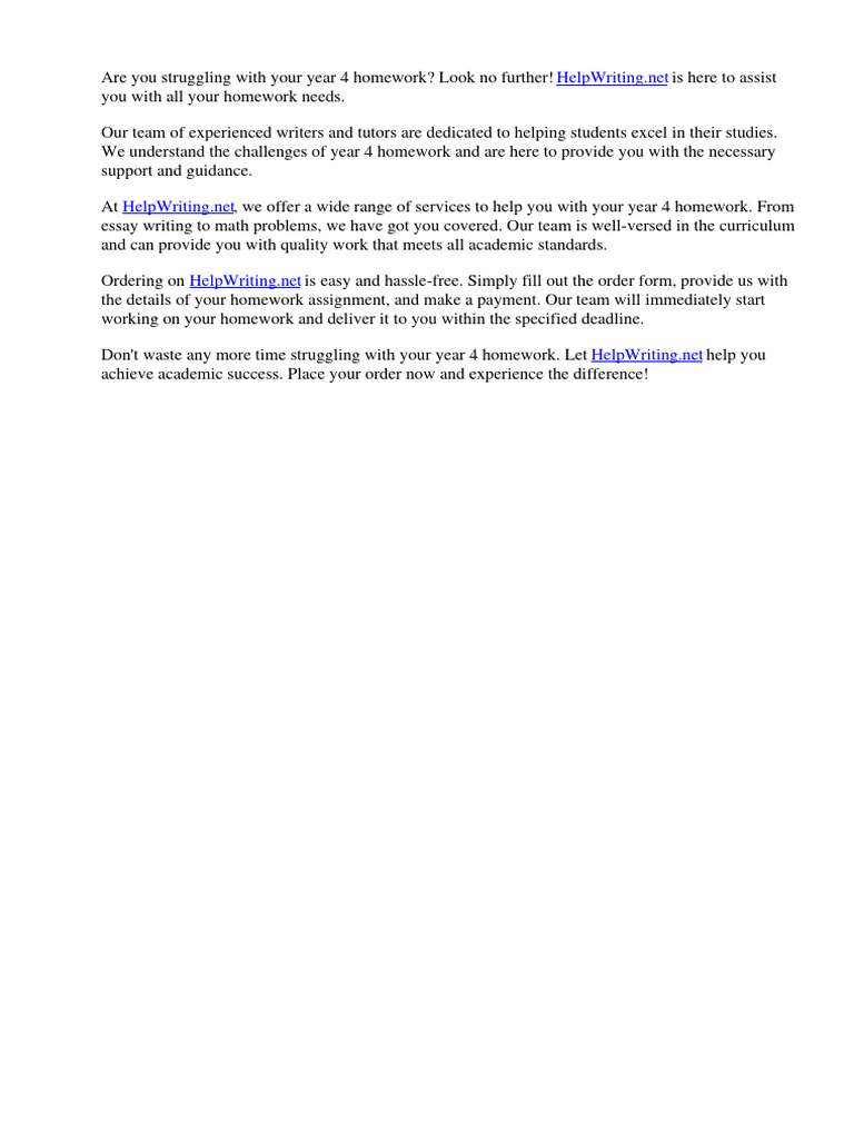 Year 4 Homework | PDF | Worksheet | Homework