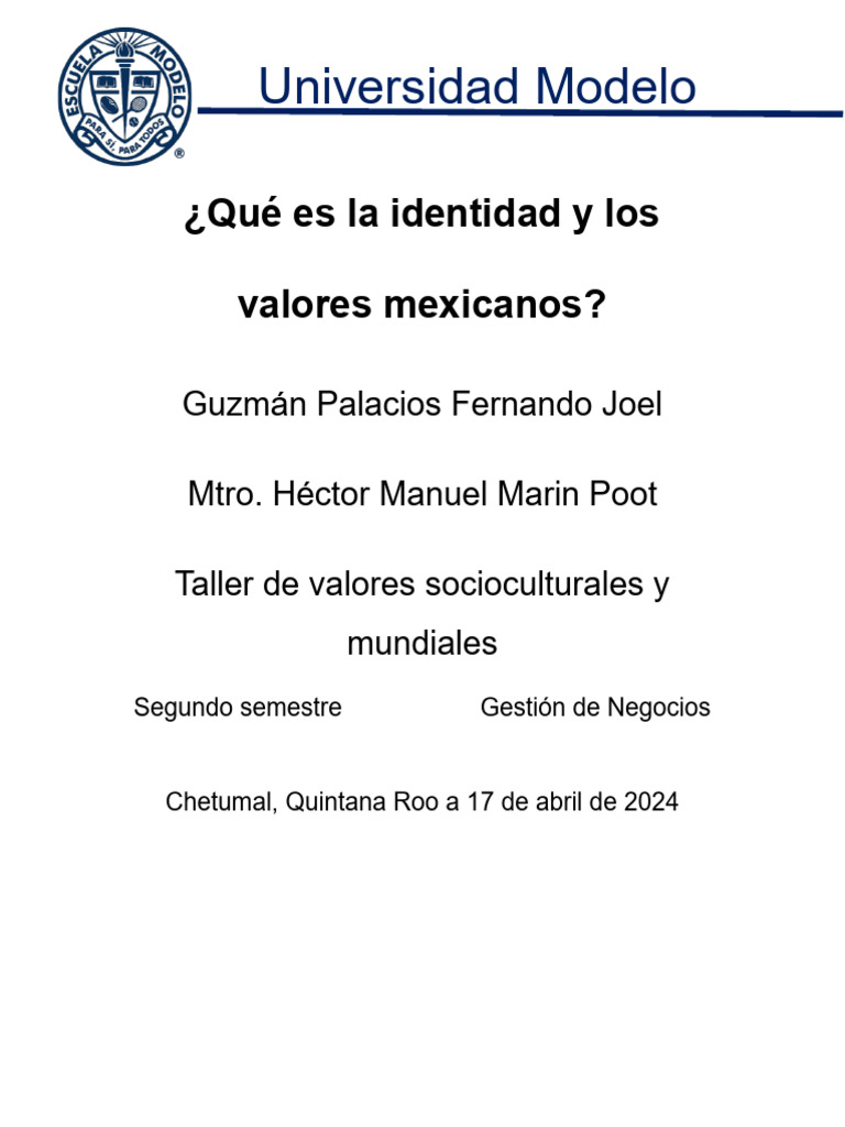 Qué es la identidad y los valores mexicanos | PDF | Sociedad | México