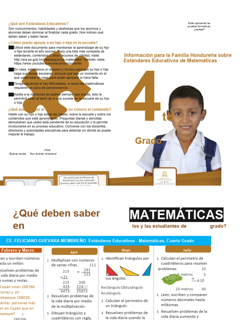 4to MATEMATICA ESTANDARES | PDF | Triángulo | Escuelas