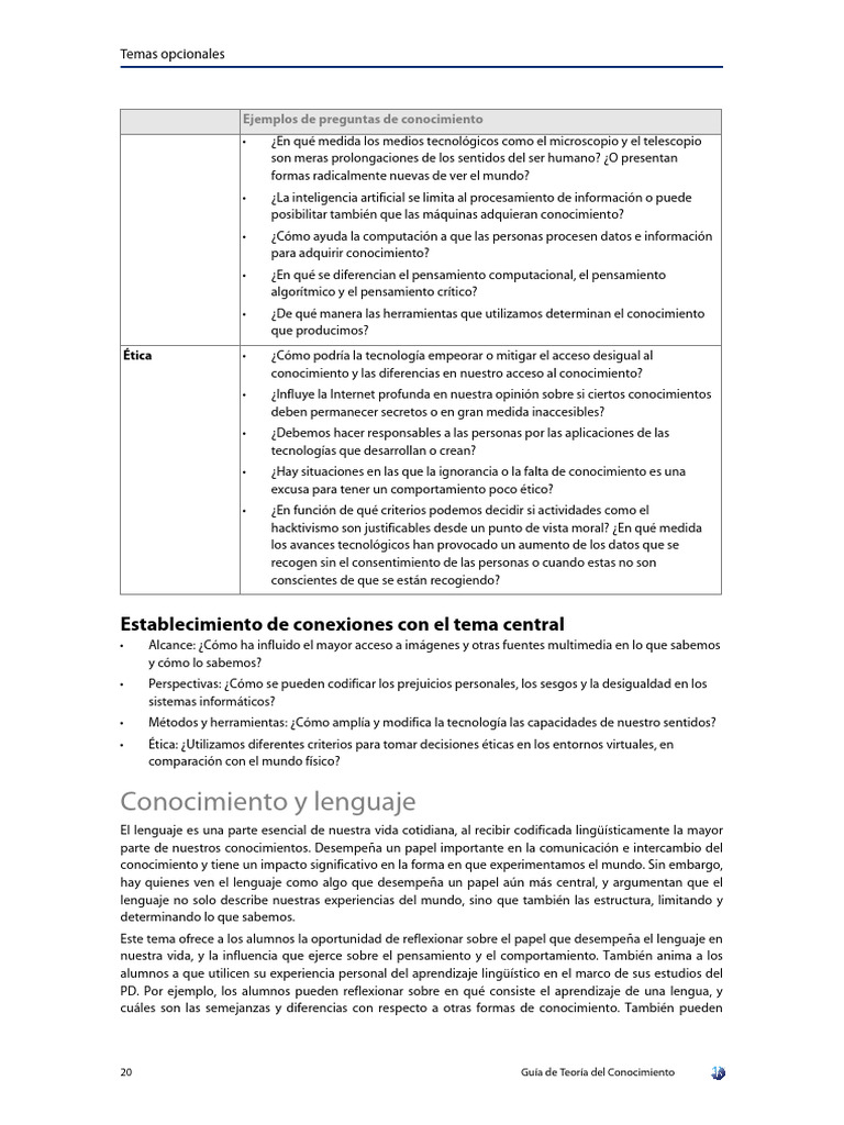 Guía de TDC 2022-26-28-Conoc - Lenguaje | PDF | Conocimiento | Pensamiento