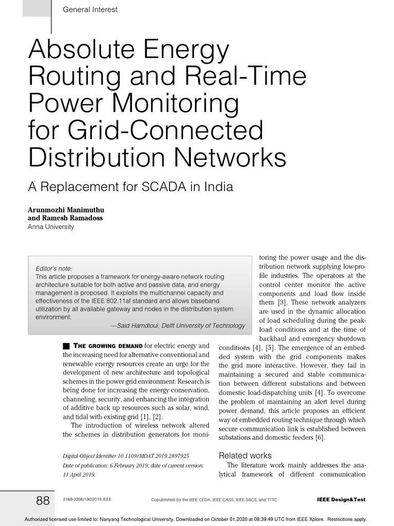 Absolute Energy Routing and Real-Time Power Monitoring For Grid-Connected Distribution Networks ...