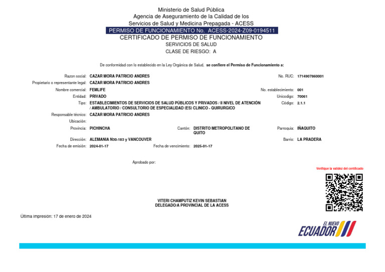 Permiso de Funcionamiento | PDF