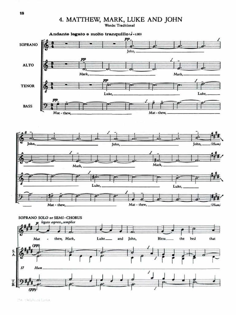 08 - MATHEW MARK LUKE AND JOHN - J Rutter | PDF | Vocal Music | Singing