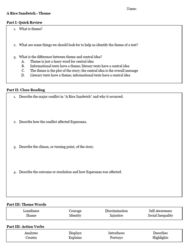 Rice Sandwich - Theme | PDF