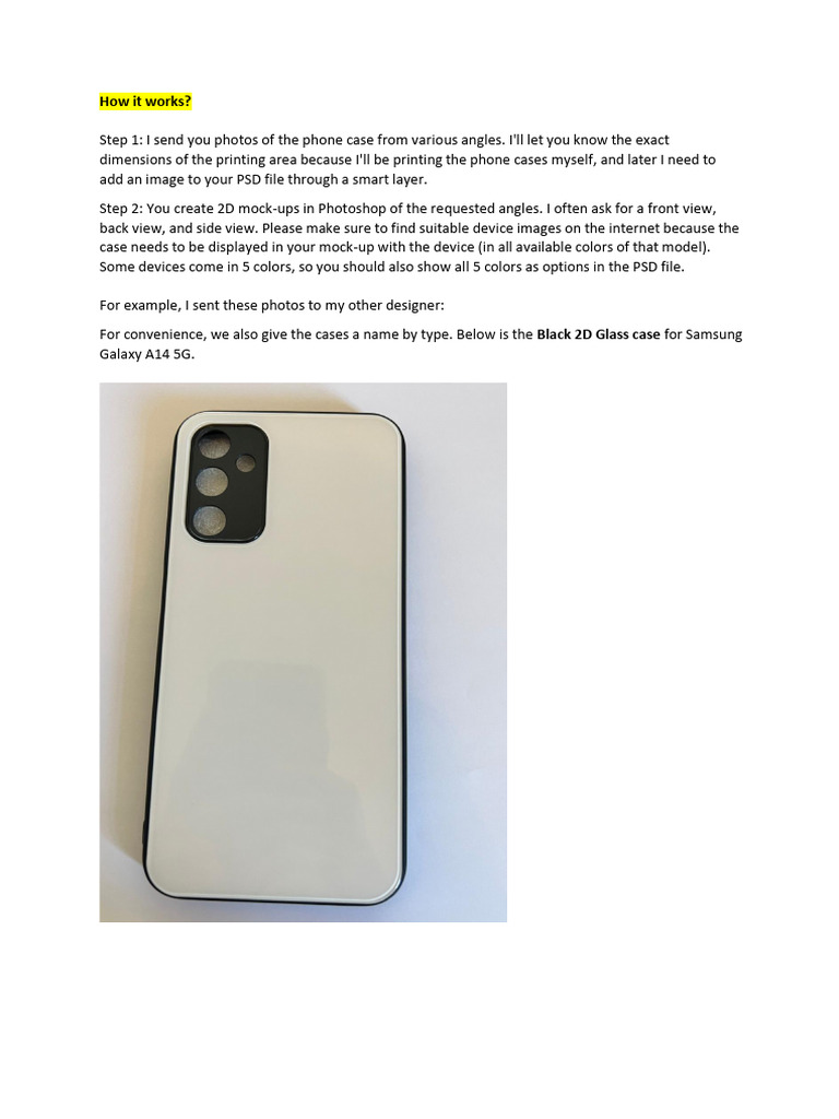 INSTRUCTION - Phone Case Mock-Ups | PDF