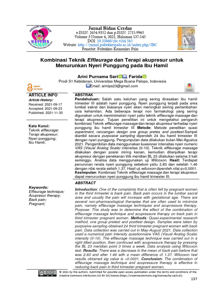 Kombinasi Teknik Effleurage Dan Terapi Akupresur | PDF