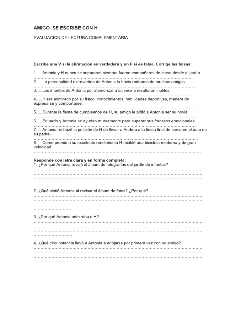 Amigo Se Escribe Con H. | PDF