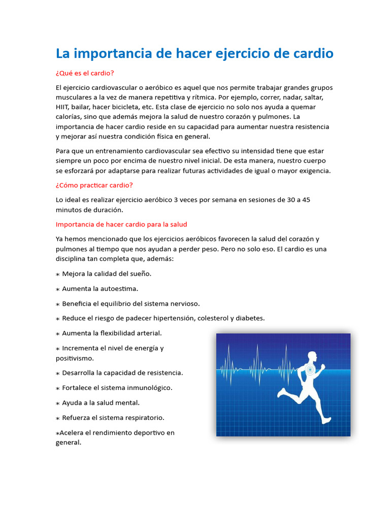 La importancia de hacer ejercicio de cardio 1 | PDF