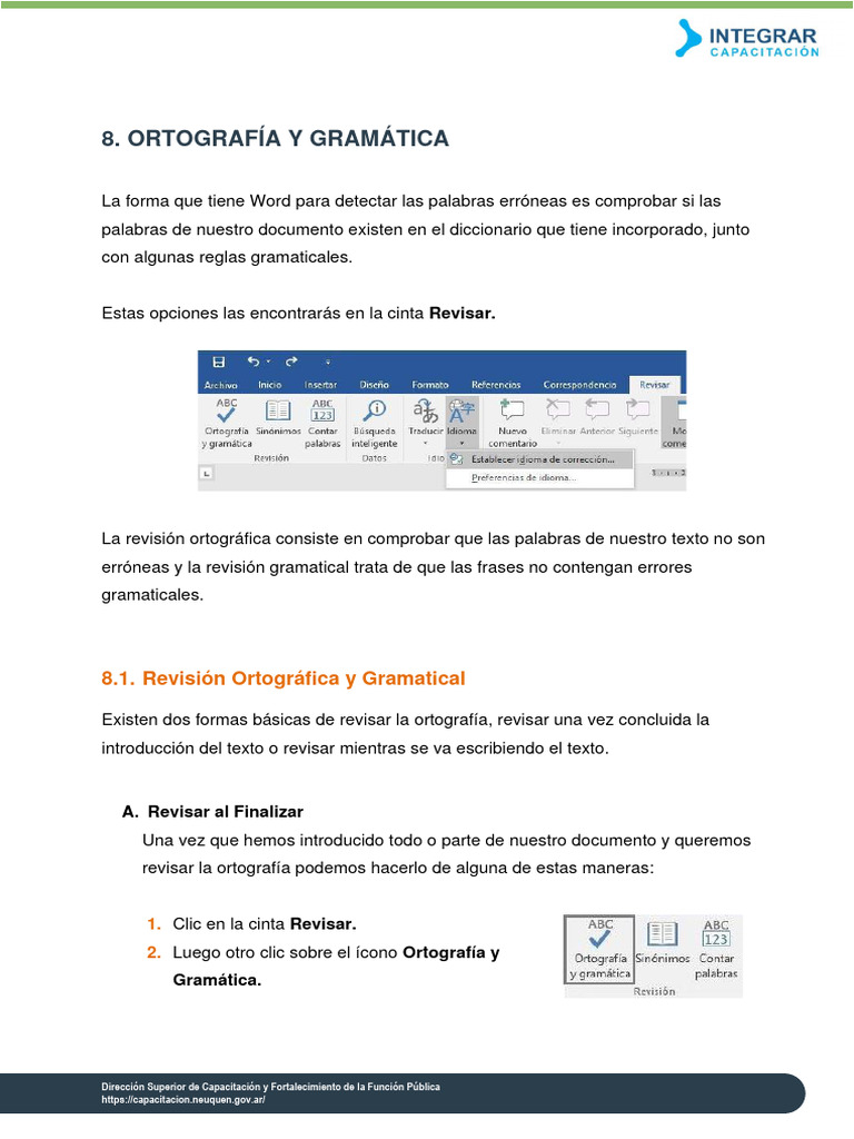 Word 2013 Nivel 1 - Unidad 1 - Tema 08 Ortografía y Gramática ...