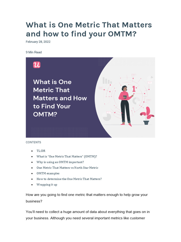 What Is One Metric That Matters and How To Find Your OMTM | PDF | Goal ...