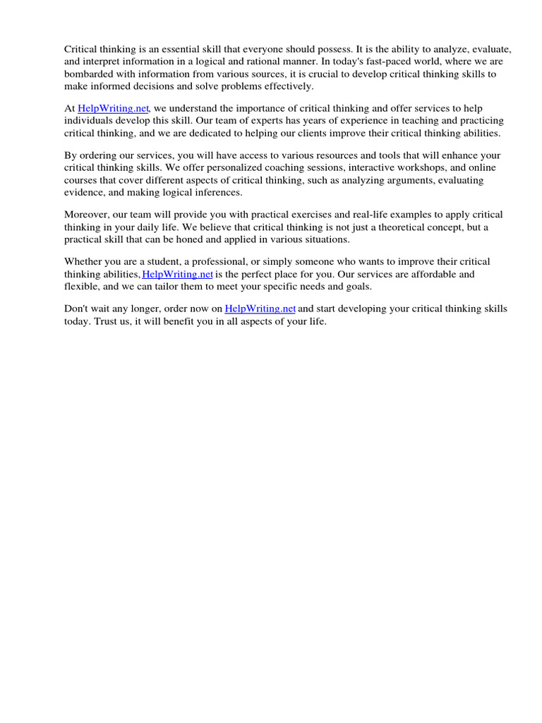 Critical Thinking Means | PDF | Critical Thinking | Thought Critical Thinking Means | PDF | Critical Thinking | Thought