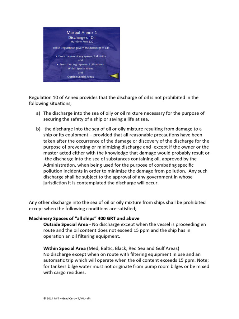 Annex 1 - Control of Discharge of Oil-1-1 | PDF | Oil Tanker | Ships