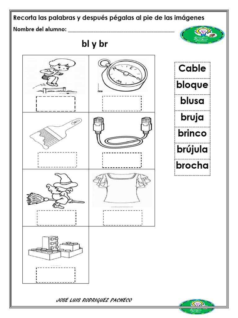 Sílabas Trabadas Recorta Y Pega Pdf