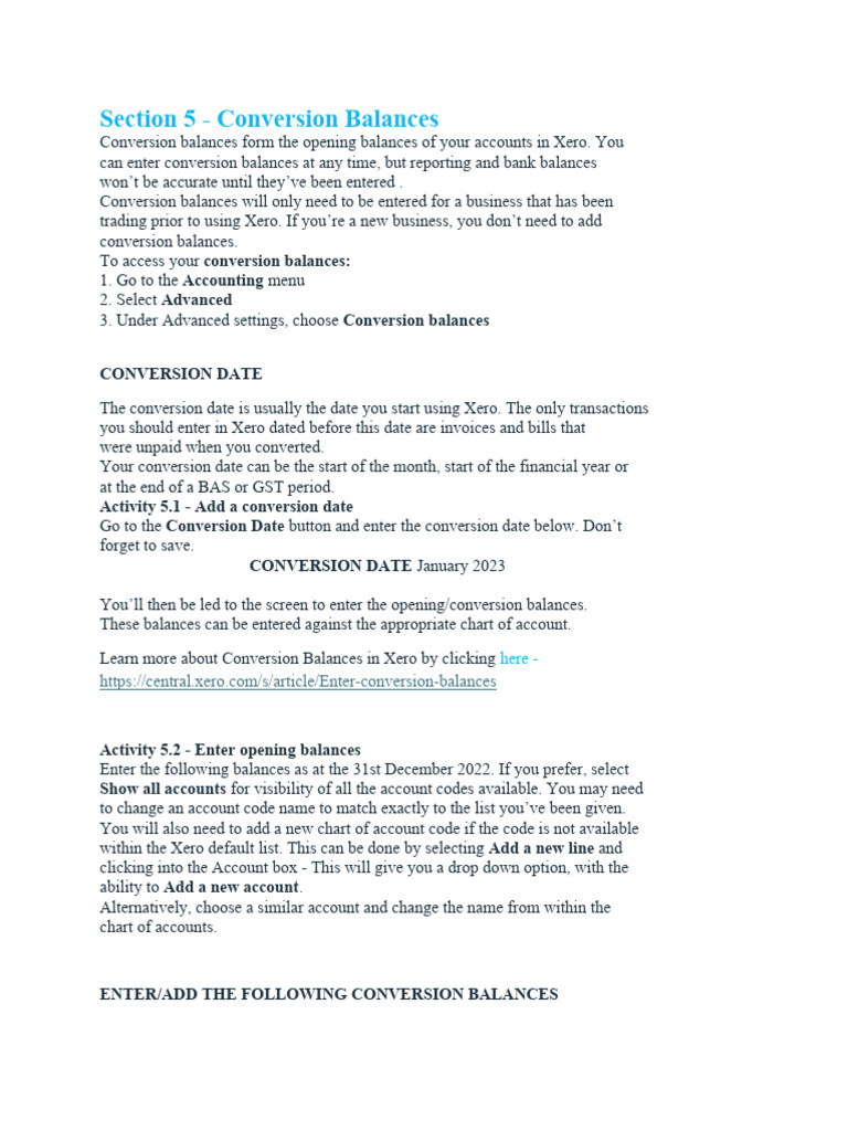 Section-5-Conversion-Balances | PDF | Accounts Payable | Banking