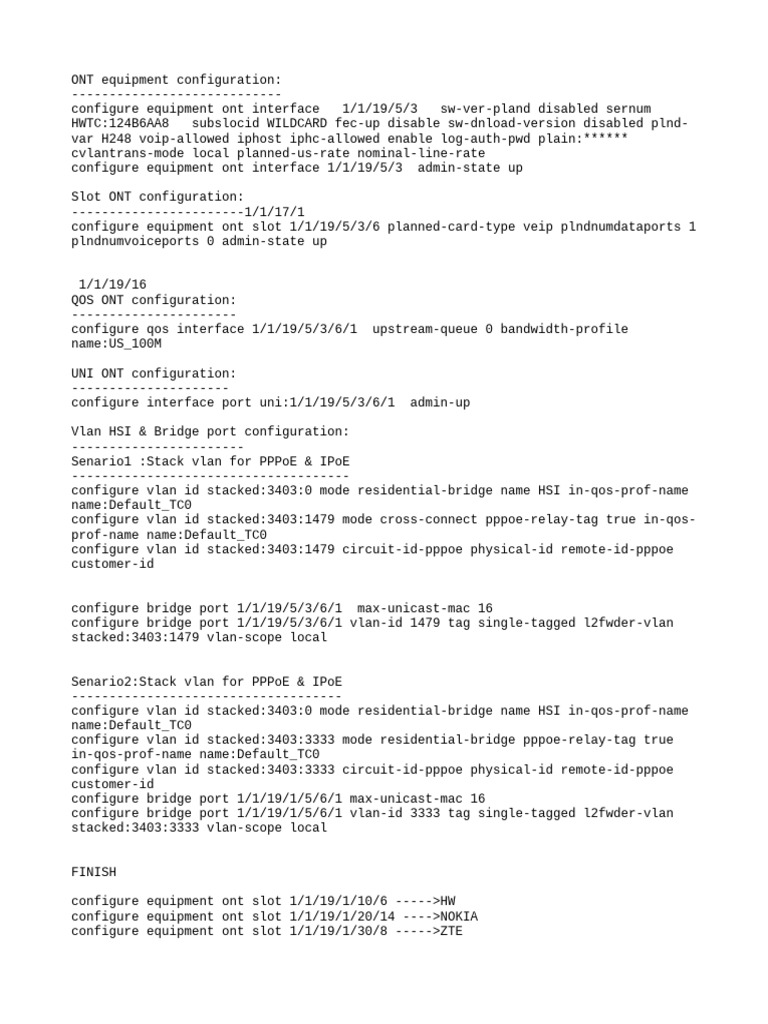 ONT Configuration - Nokia | PDF | Computer Networking | Computer Engineering