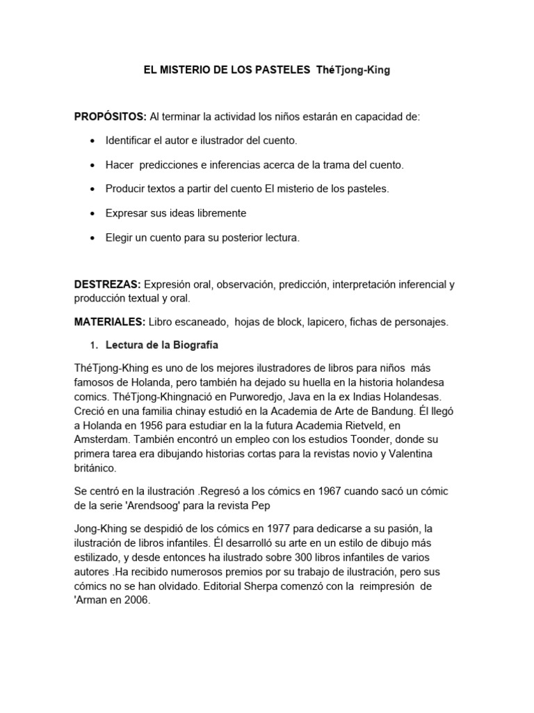 Taller El Misterio de Los Pasteles | PDF | Imagen | Comunicación