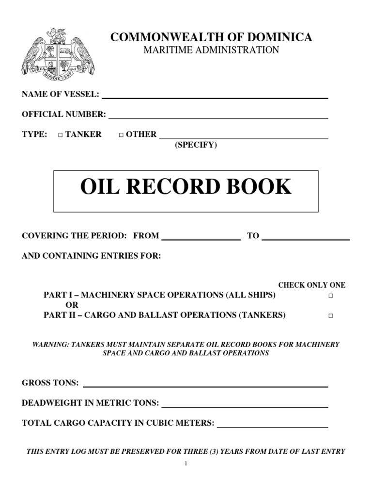 Oil Record Book | PDF | Oil Tanker | Port