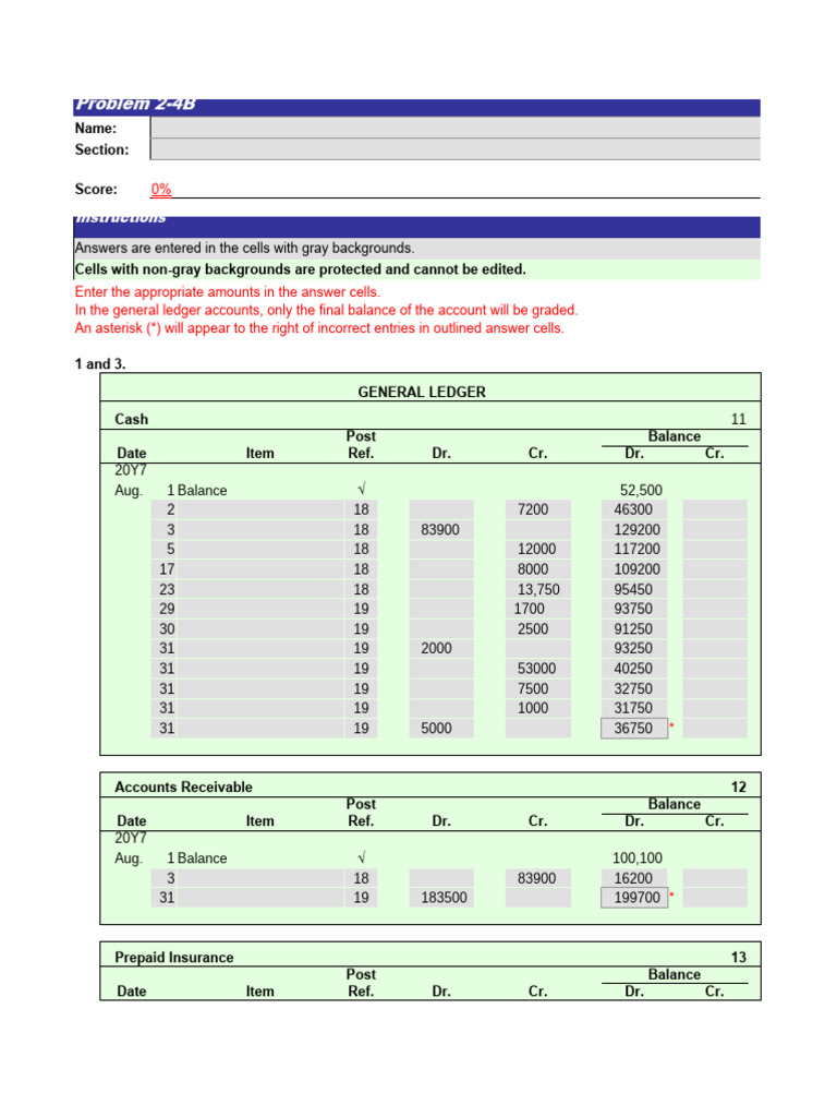Problem 2-4B: Instructions | PDF | Financial Services | Accounting