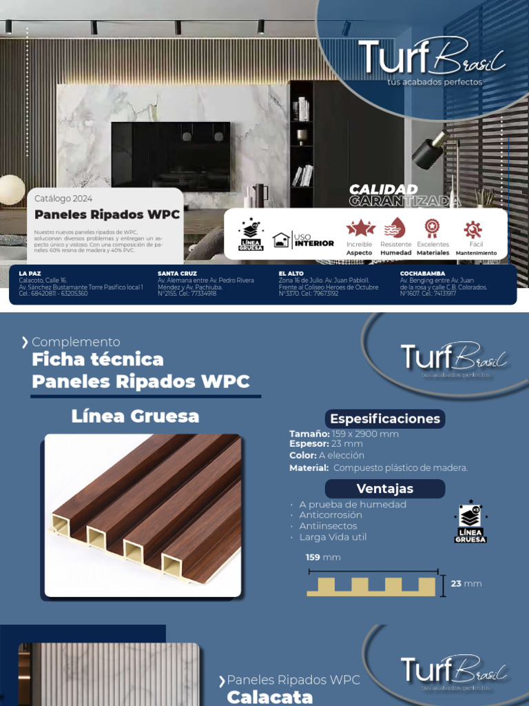 Catalogo 2024 Paneles Ripados WPC y MDF V13 | PDF