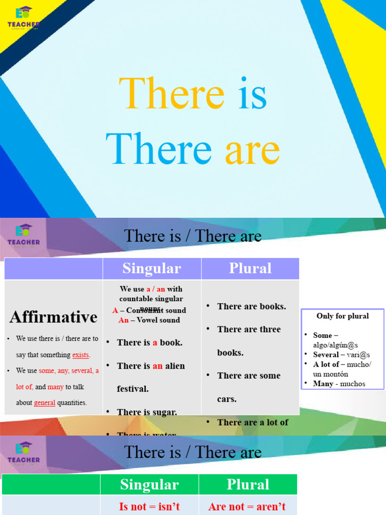 Student - There is - There are | PDF | Plural | Grammatical Number